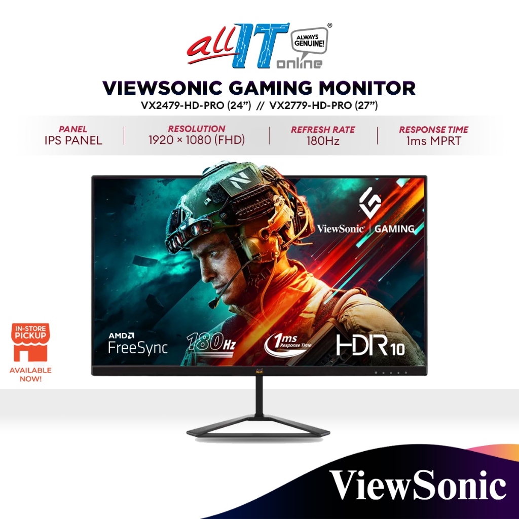 ViewSonic VX2479-HD-PRO (24") / VX2779-HD-PRO (27”) IPS Gaming Monitor ...