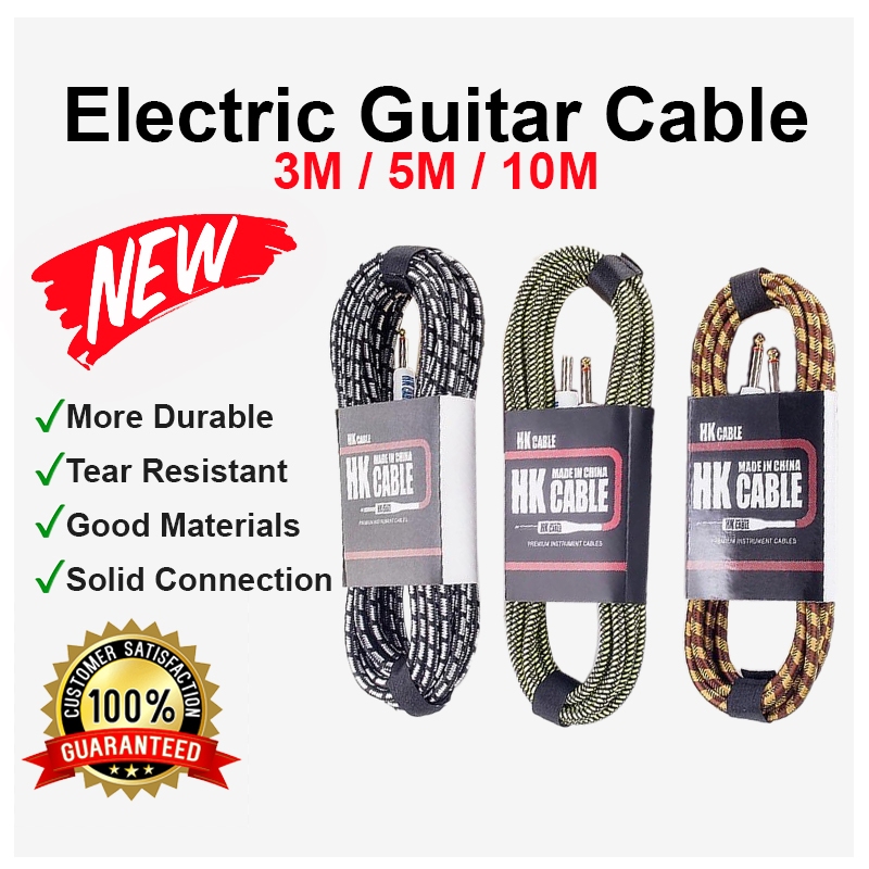 3M 5M 10M Acoustic Electric Guitar Cable Jack Wire Cord No Noise ...