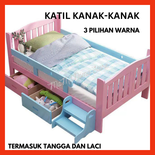 Katil baby termasuk tilam~katil kanak-kanak~Children wooden bed~co ...