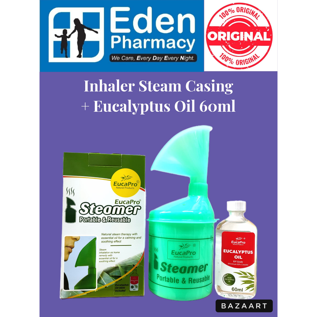 Eucapro Steamer Inhaler Steam Casing Portable & Reusable + Eucalyptus ...