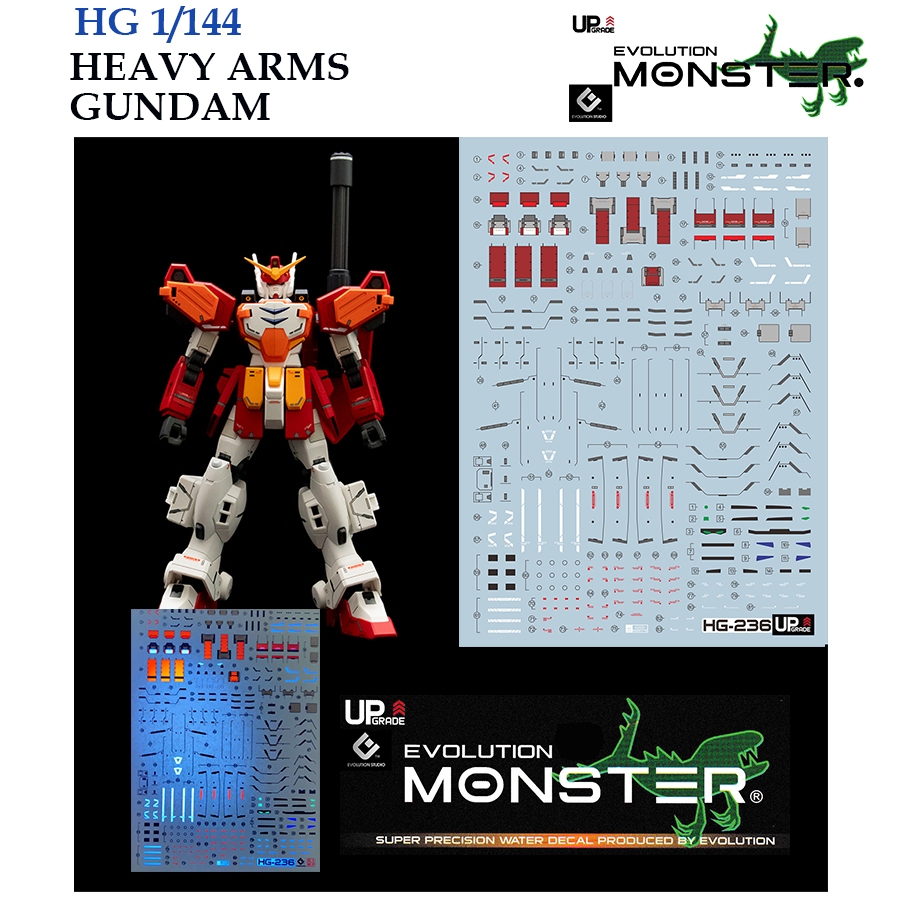 [MONSTER EVO ] HG236 HG 1/144 XXXG-01H HEAVY ARMS GUNDAM WATER SLIDE ...