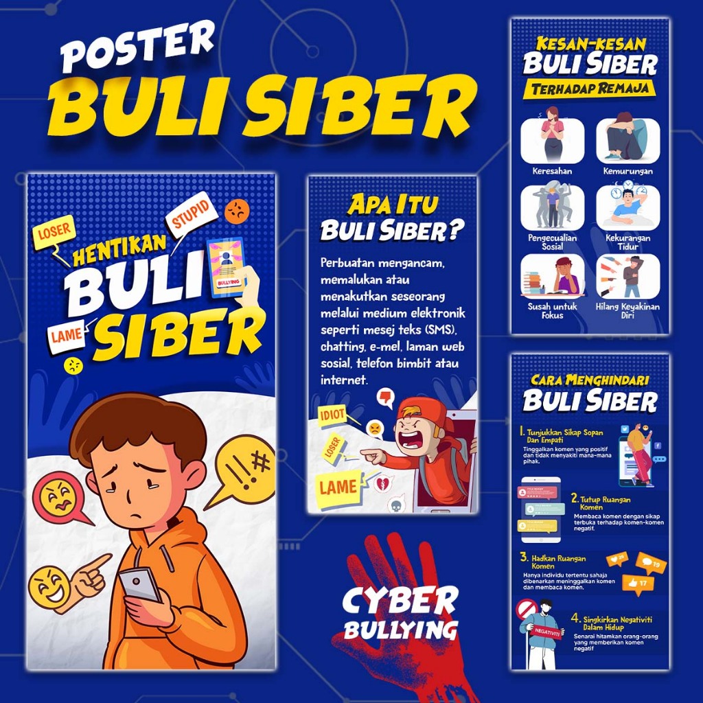 Poster Banner CYBER BULLY / BULI SIBER - 4-DALAM-1 - Keceriaan Sekolah ...