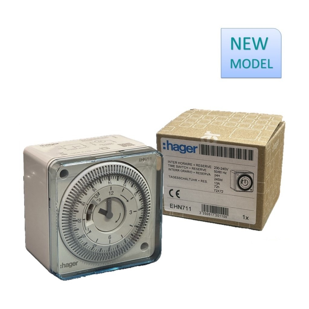 Hager EHN711 13A 24hrs Timer Switch (NEW MODEL & NEW WIRING) | Shopee ...