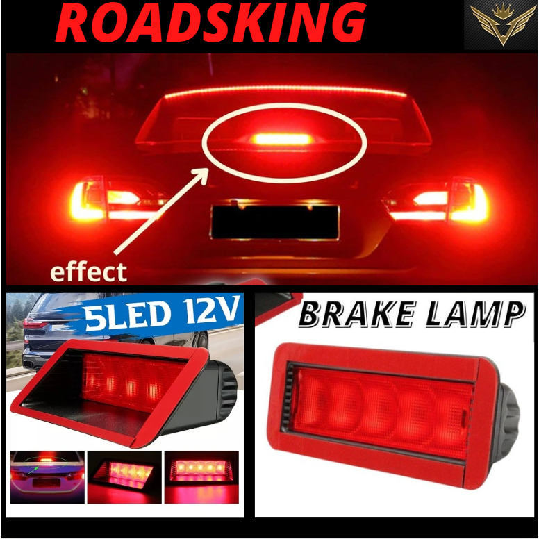 CAR 12V SEDAN HATCHBACK COUPE VAN 5 LED WARNING REAR TAIL 3RD THIRD ...