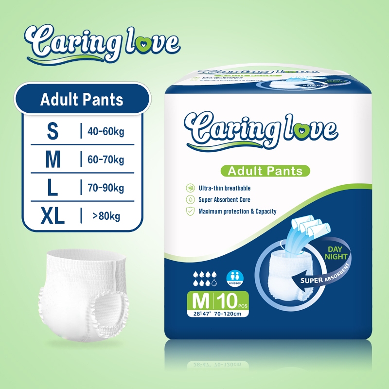 Caring love High Absorption Adult Diapers Tape/Pants Diaper Leak-Proof S/M/L/XL(2000ml x 10 pcs ...