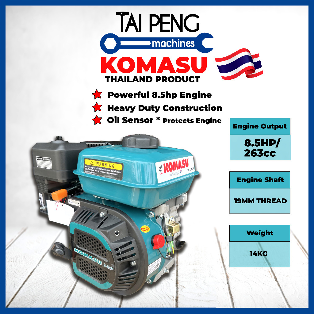 ( Heavy Duty ) KOMASU 8.5HP 4 stroke Engine 19mm | Shopee Malaysia