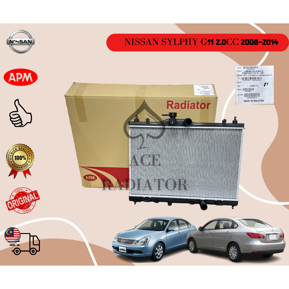 100% ORIGINAL APM RADIATOR ASSY NISSAN SYLPHY G11 2.0CC 2008-2014 AUTO ...