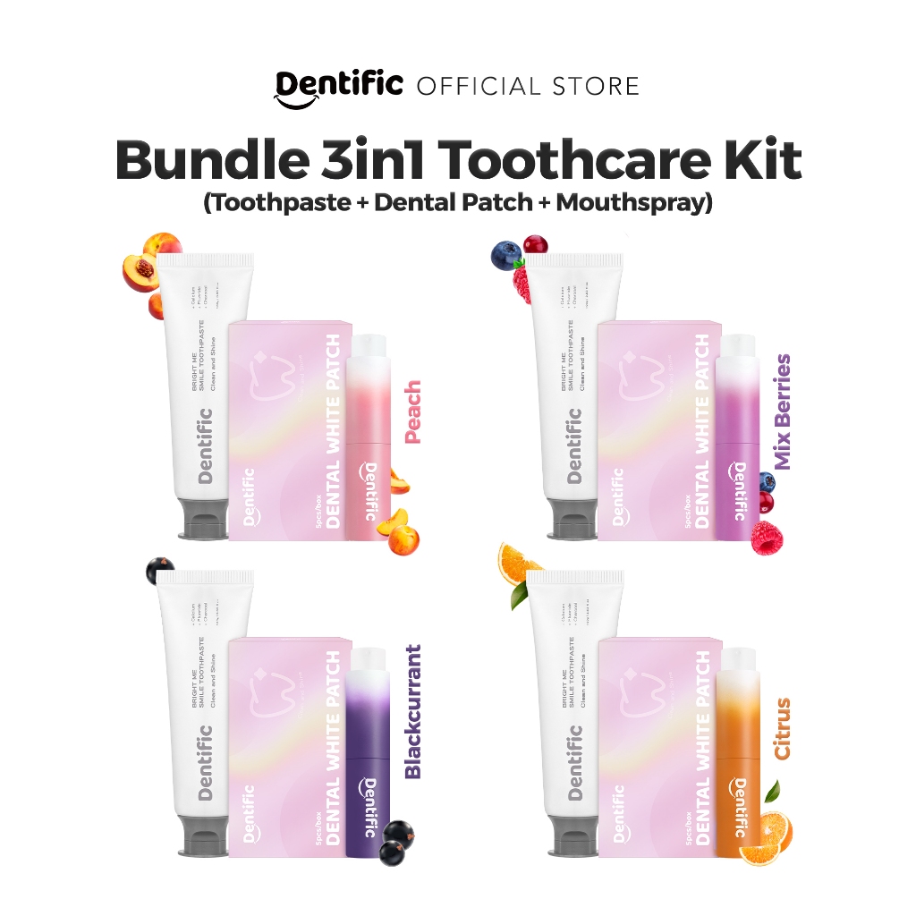 Dentific Bundle 3in1 Toothcare Kit (Toothpaste + Dental Patch ...