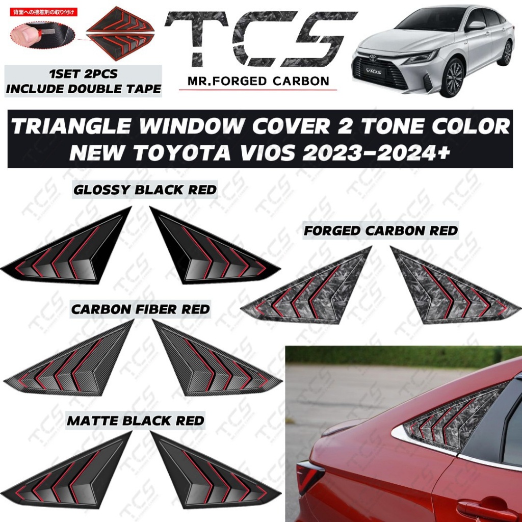 TCS NEW TOYOTA VIOS 2023-2025+ CAR TRIANGLE WINDOW COVER 2 TONE COLOR ...