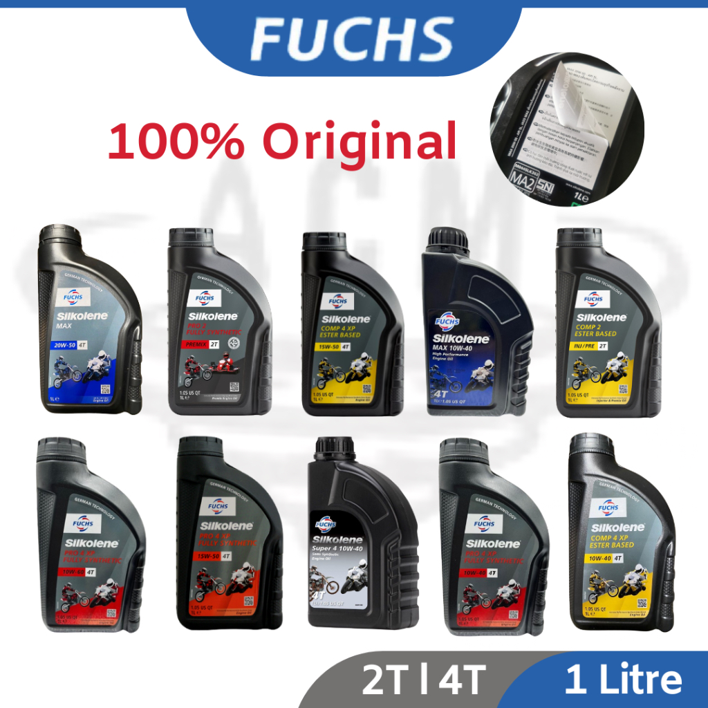 FUCHS Silkolene Oil Max Pro Super Xtreme Comp 2T 4T P Semi Fully Synthetic 20W50 15W50 10W60 ...