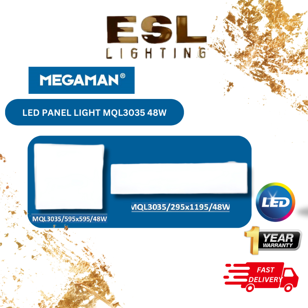 ESL LIGHTING Megaman LED Panel Light MQL3035 48W - 4000K/6500K - One ...