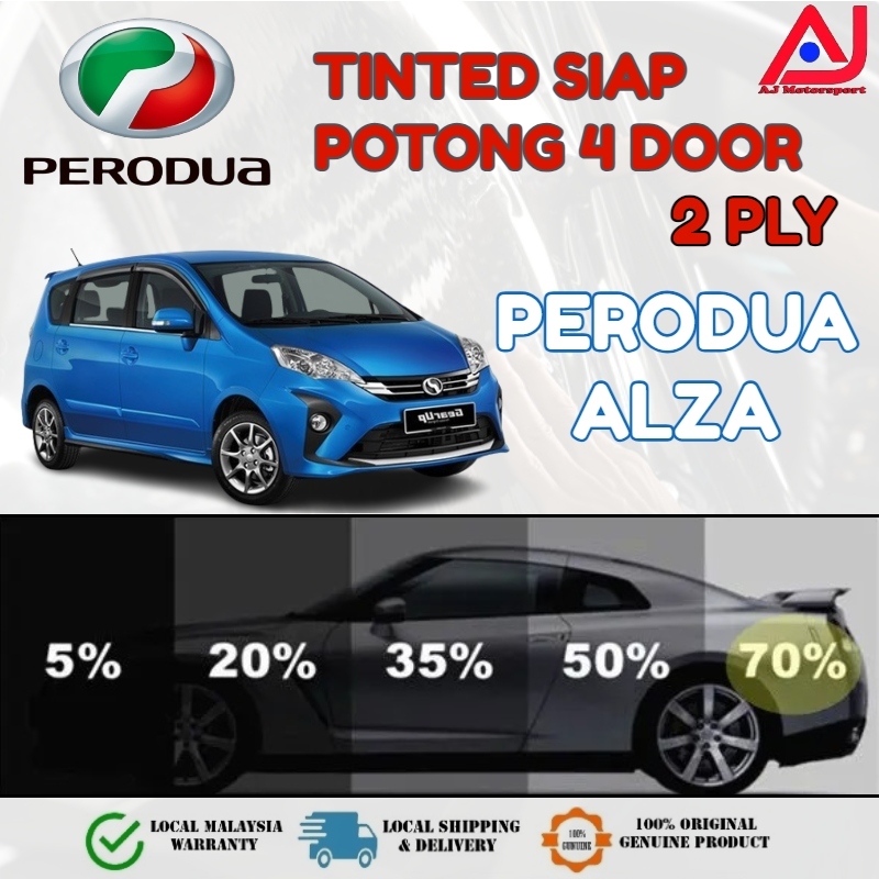 Perodua Alza (2010-2020) 4 Door Tinted 2PLY UV 99% Hitam(Gelap 30% 50% ...