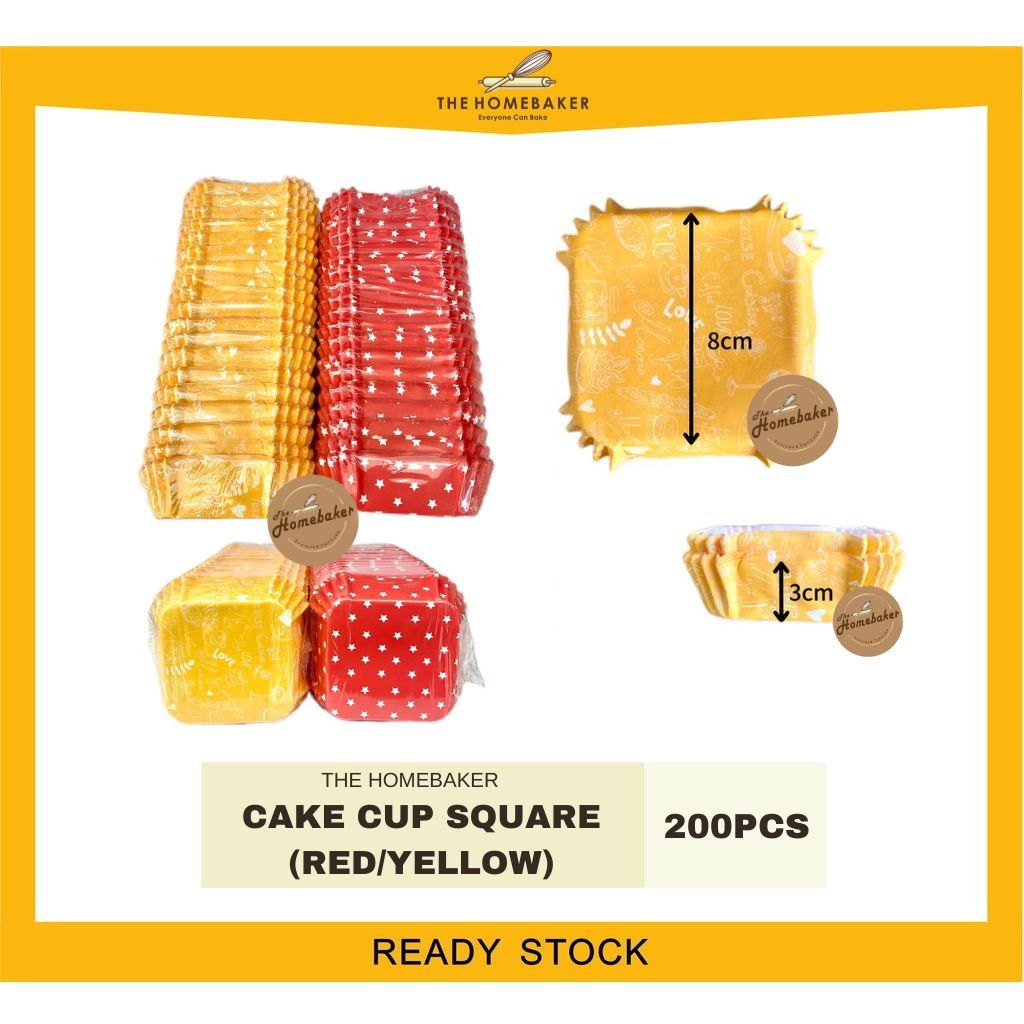 Square Shape Paper Baking Cup / Bekas kek cawan / 蛋糕纸杯 / Non-Stick ...
