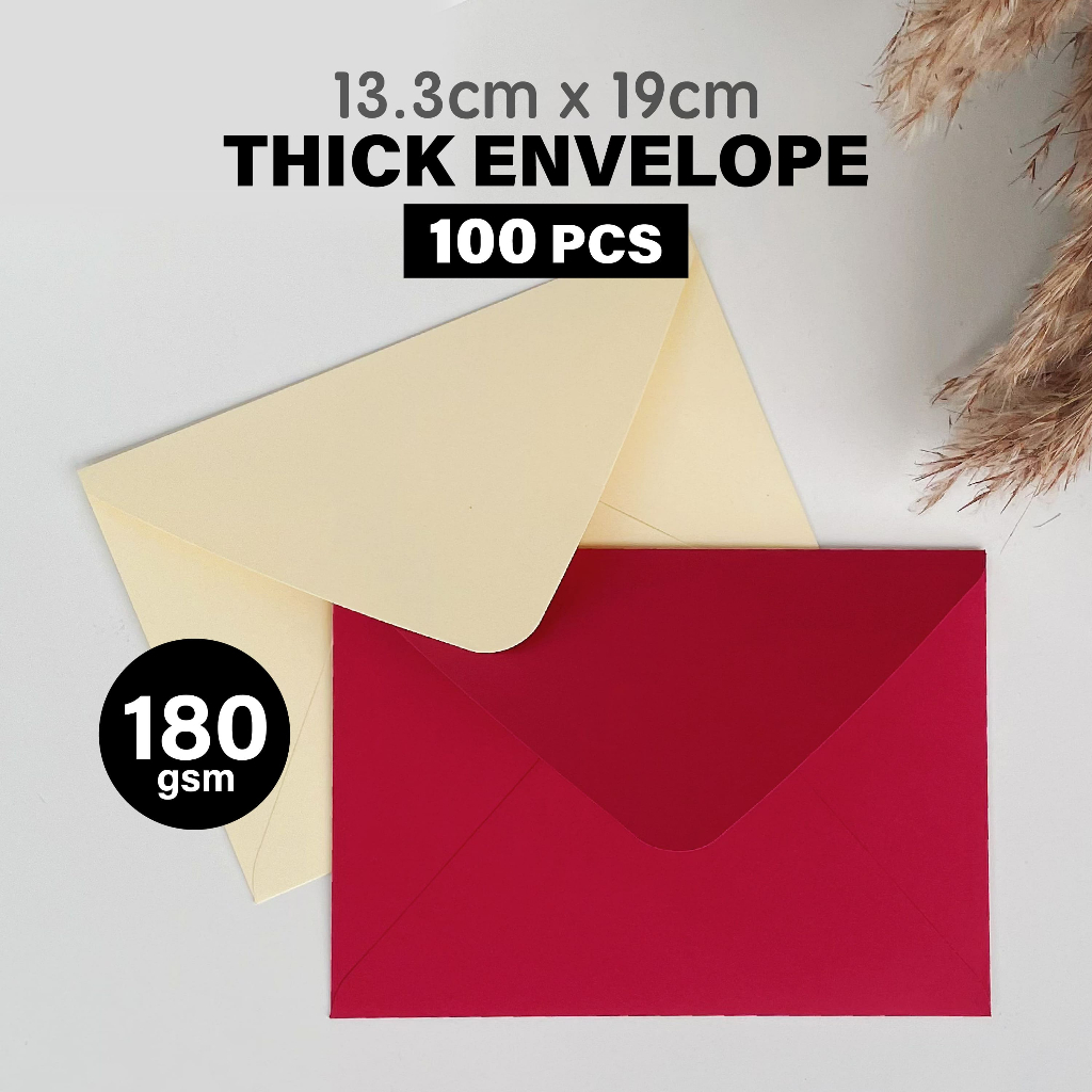 OHJOLLY 100Pcs Envelope Wedding Card 180gsm Red Envelope Wedding ...