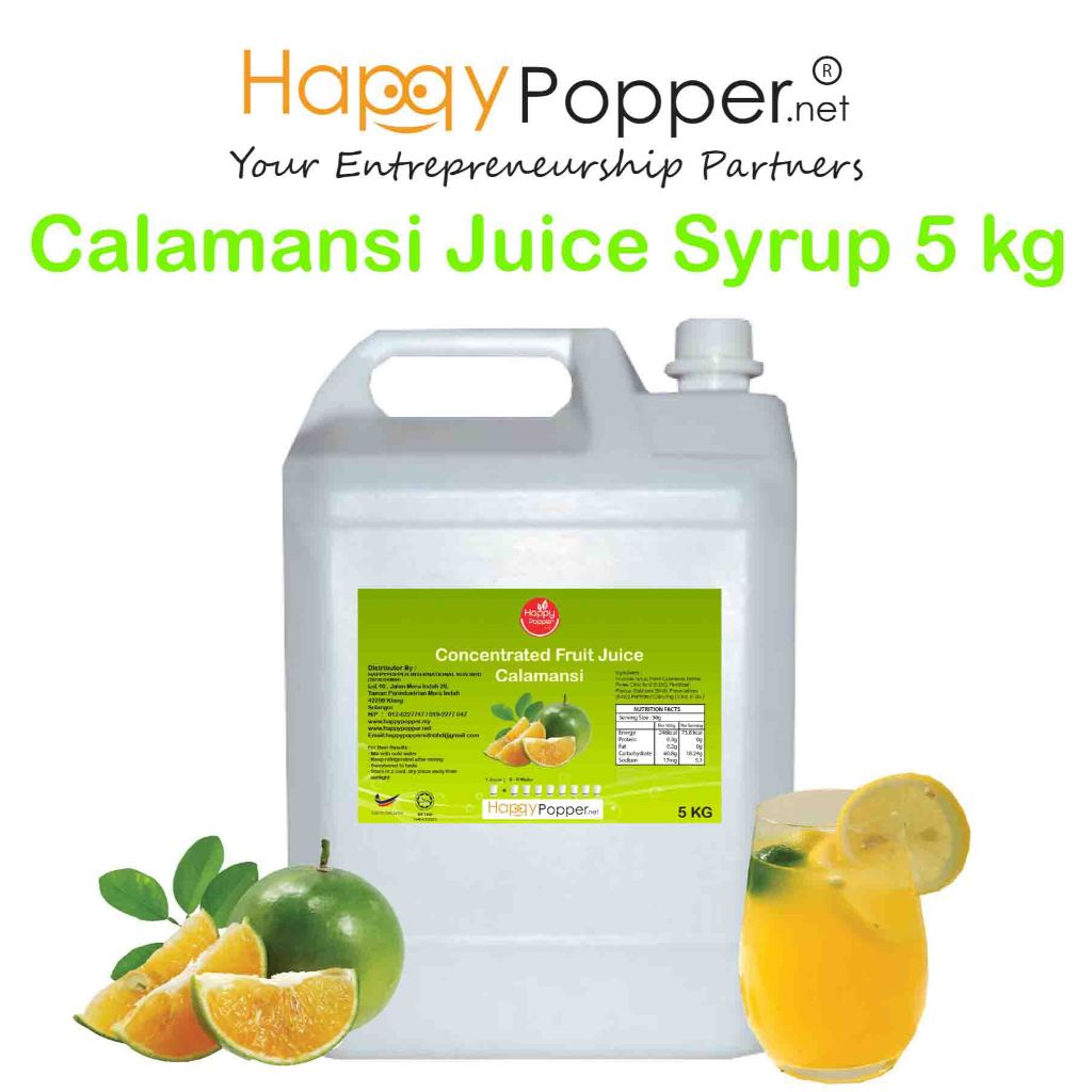 HAPPYPOPPER Calamansi Fruit Juice Concentrated Syrup 5kg For Commercial ...