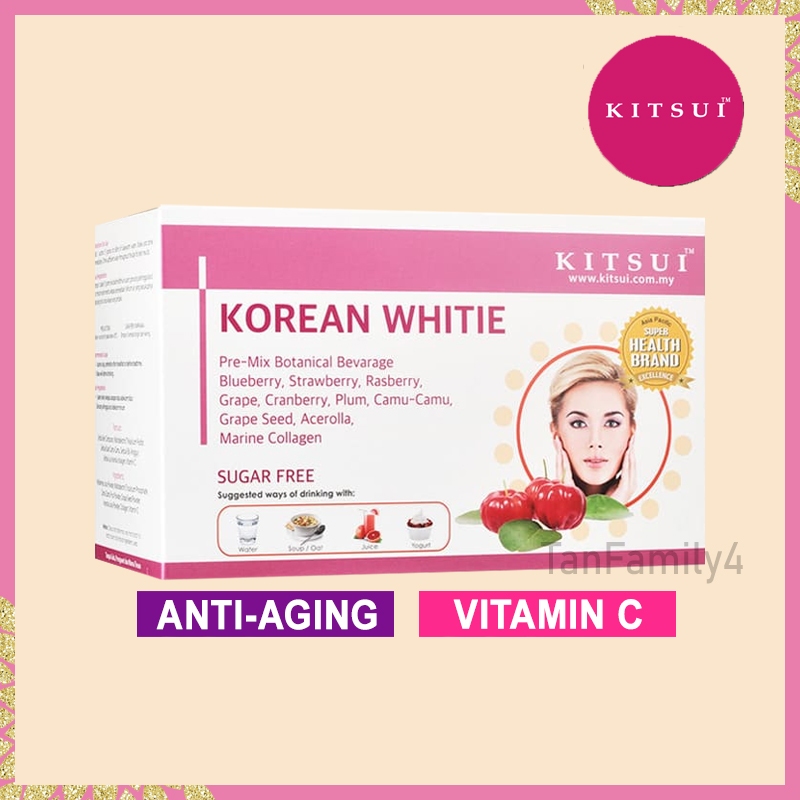 Kitsui Korean White (17 sachets x 5g) Collagen Vitamin C Grapeseed ...