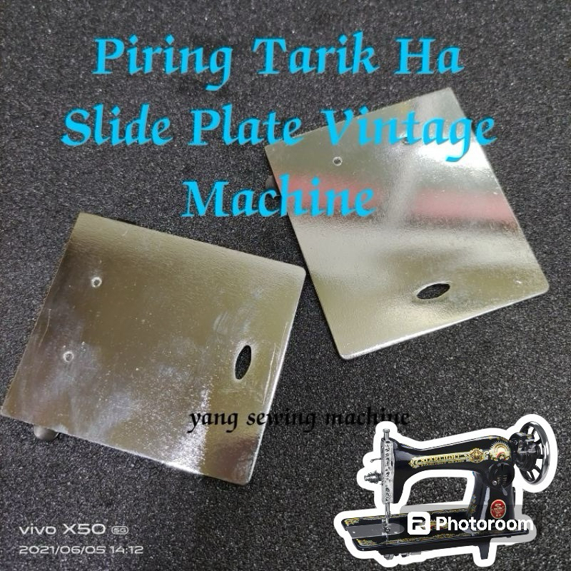 Piring Tarik Mesin Pijak Kaki Lama Kepala Hitam / Slide Plate Vintage ...