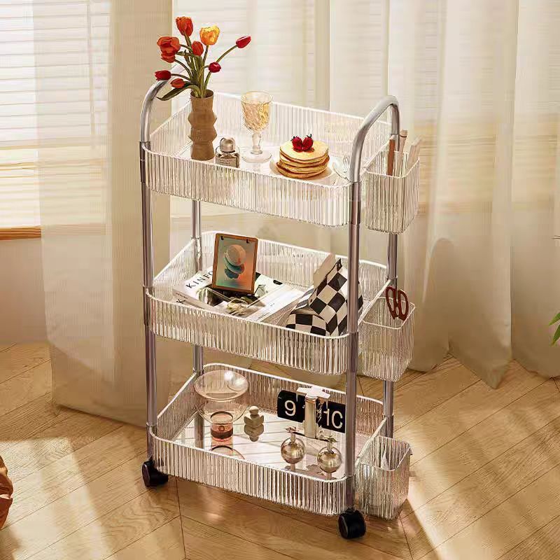 Transparent Rack standing Trolley Cosmetics Bedroom Bookshelf Living ...