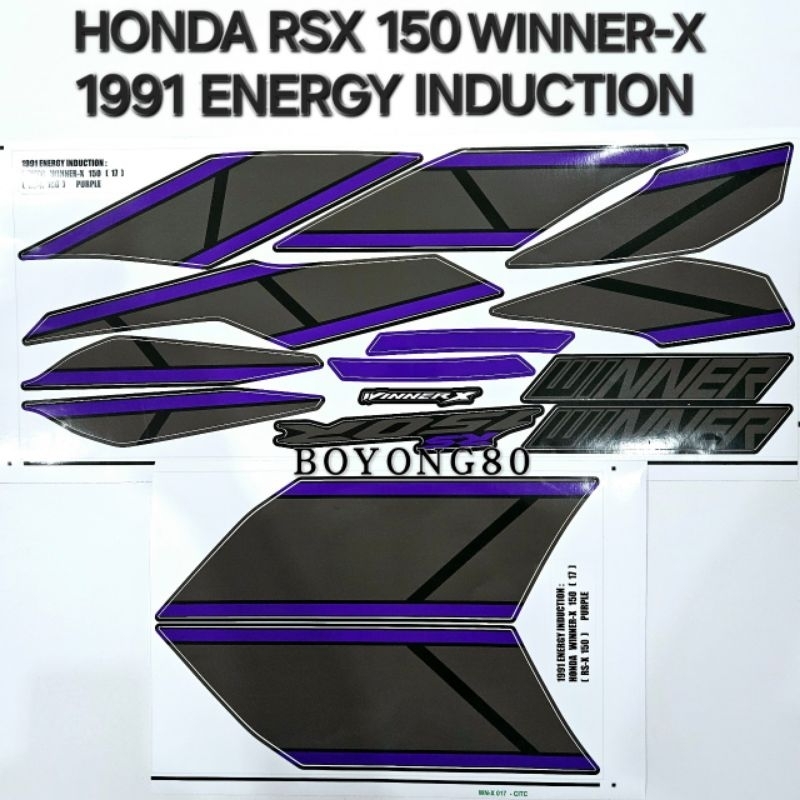 HONDA RSX 150 WINNER X BODY STICKER 1991 ENERGY INDUTION ( READY STOCK ...