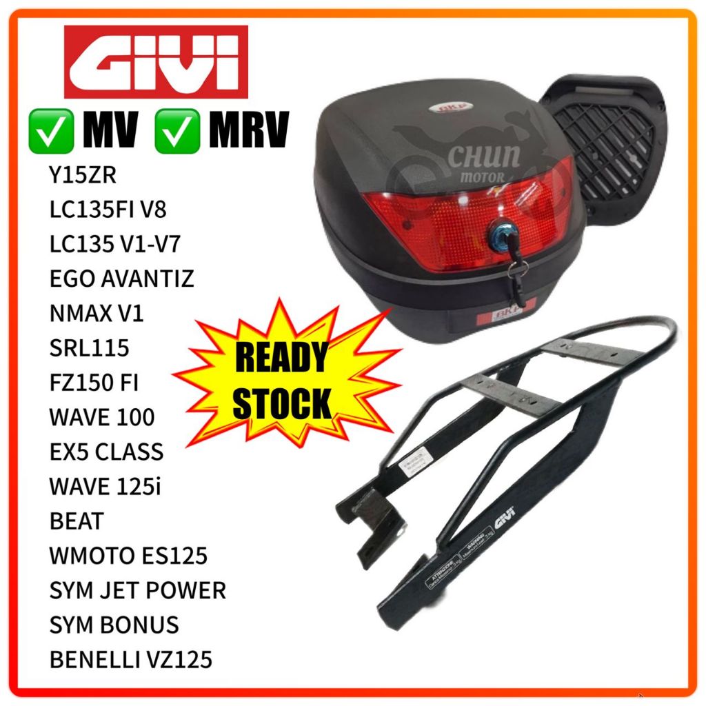 MOTORCYCLE BKP BOX MONOLOCK + GIVI MONORACK / V RACK MOTOR FOR YAMAHA ...