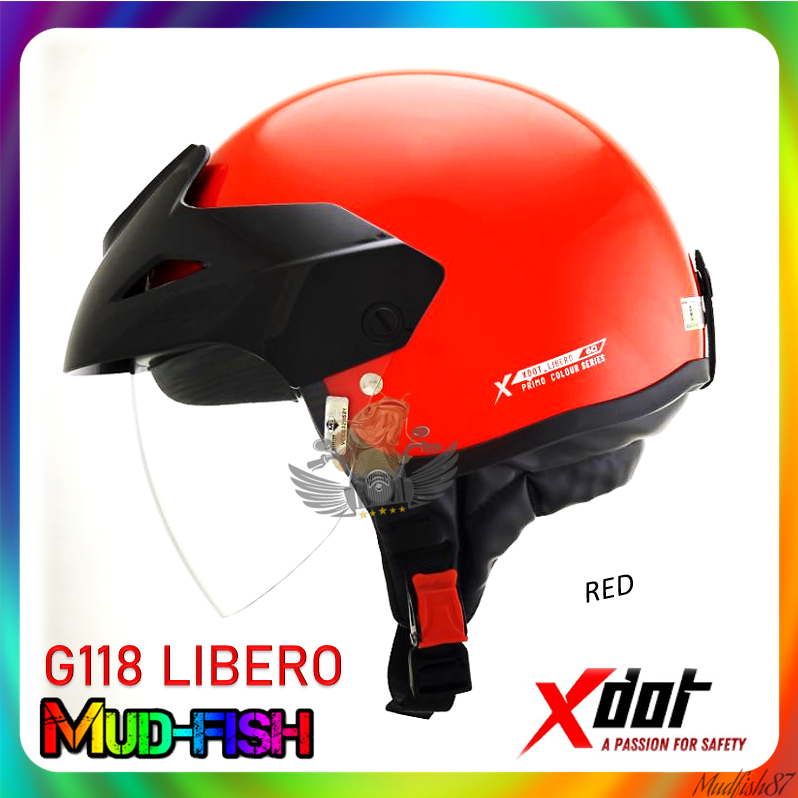 TOPI KELEDAR XDOT X-DOT G118 LIBERO HELMET DESIGN SGV CRUISER (RED ...