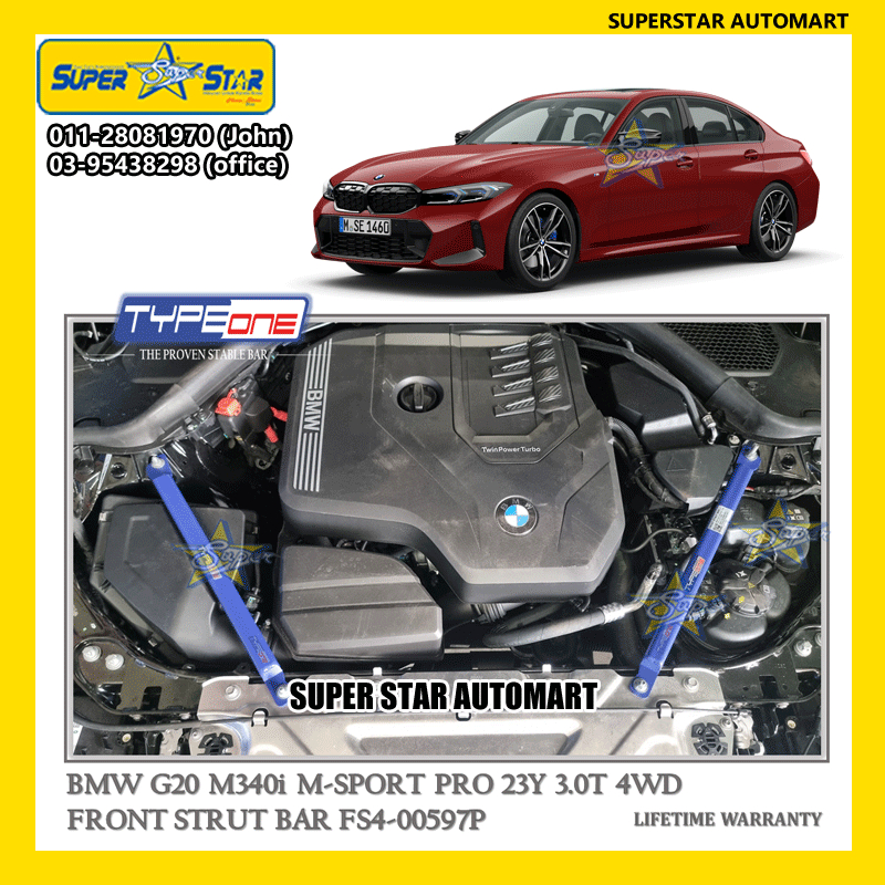 🔥MAT-BLUE COLOR 🔥 TYPE ONE STABLE BAR - BMW G20 M340i M-SPORT PRO 2023 ...