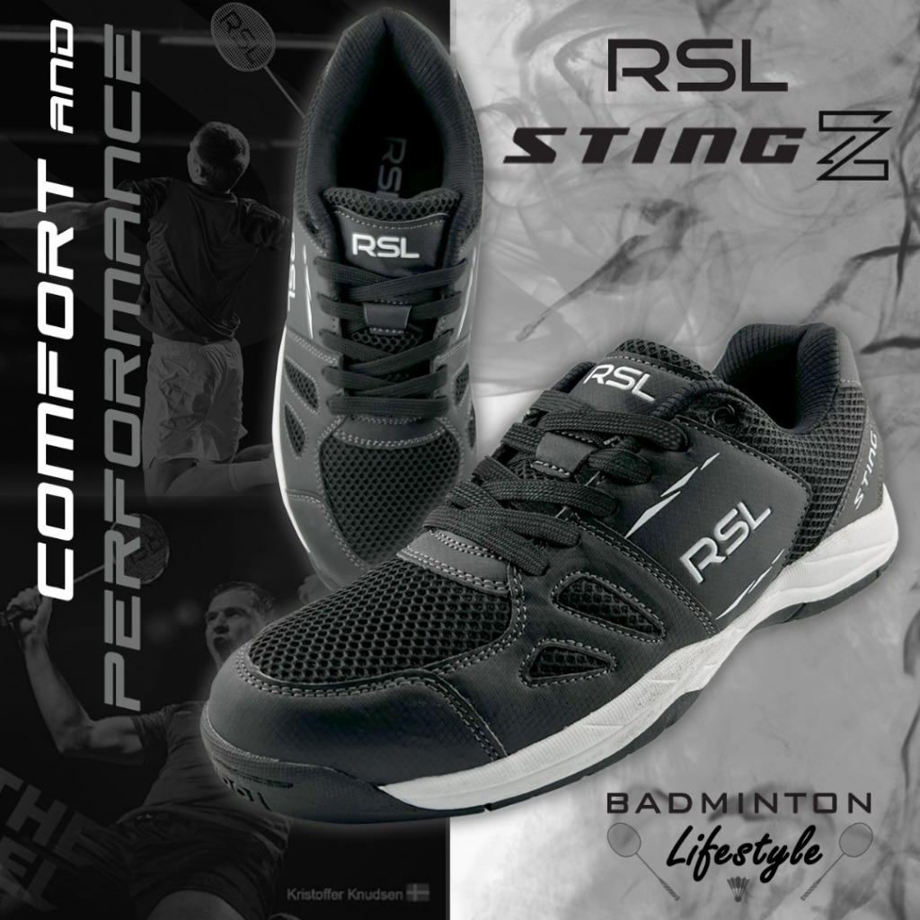RSL STINGZ Badminton shoes Black/White | Shopee Malaysia