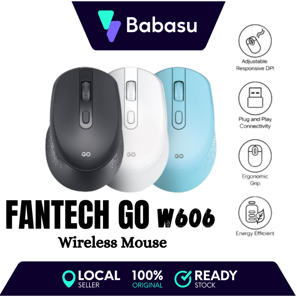 Fantech Wireless Mouse Go W606 with Ergonomic Grip, Plug & Play Connection | Shopee Malaysia