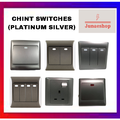CHINT NEW7 SERIES SWITCHES ( PLATINUM SILVER) 1G1W / 2G1W/ 3G1W/ 4G1W / 13A / 20A | Shopee Malaysia