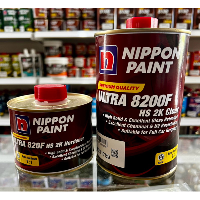 NIPPON PAINT ULTRA 8200F 2K HS CLEAR 1L WITH HARDENER 500ML 2:1(SLOW ...