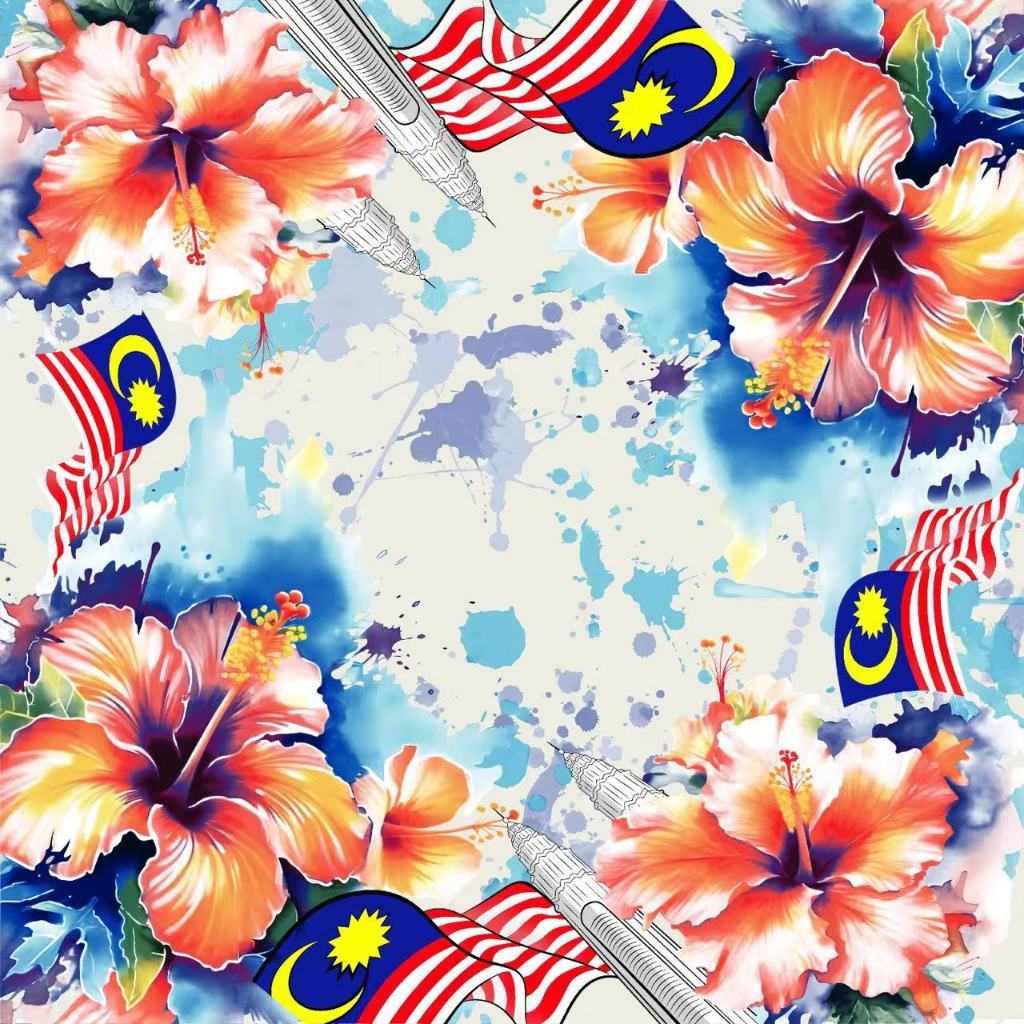 🇲🇾🇲🇾[2024 MERDEKA] IBU DAN ANAK TUDUNG BAWAL COTTON MERDEKA LASER CUT ...