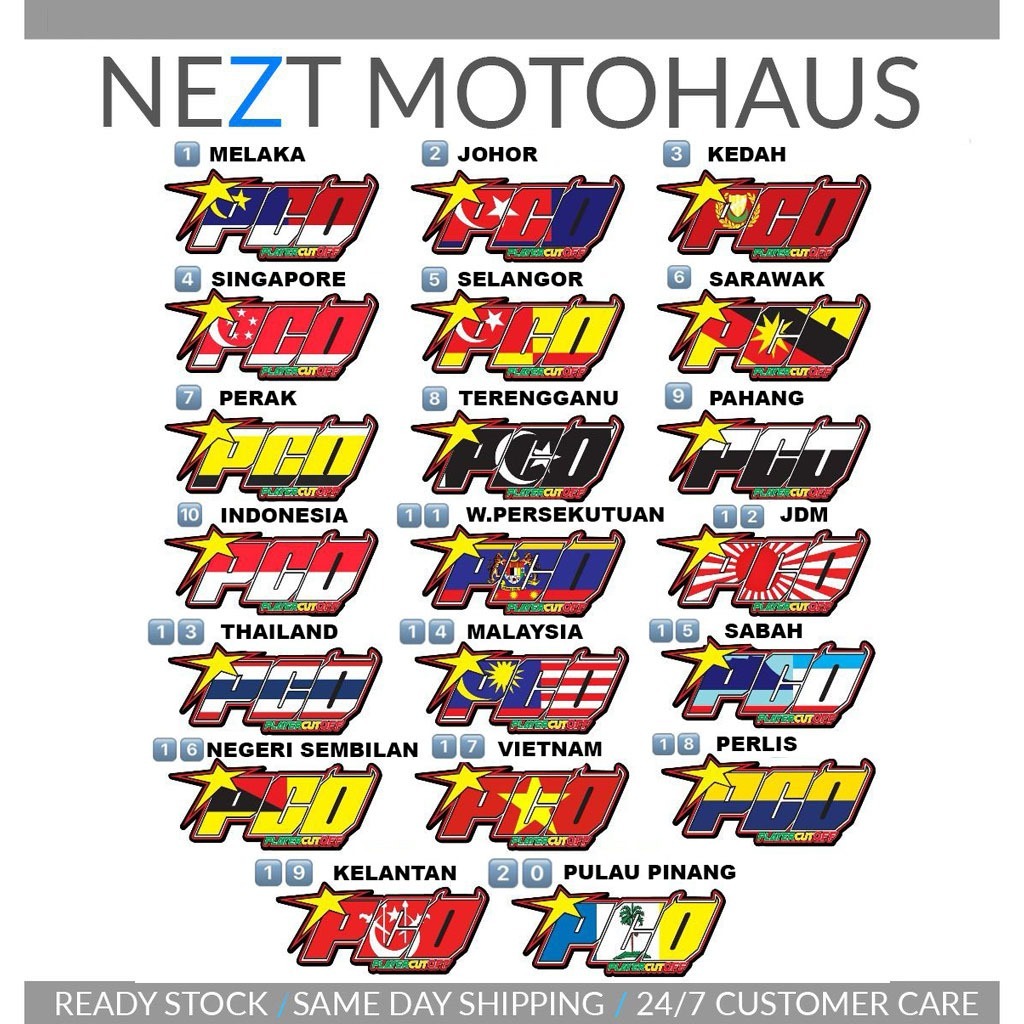 Sticker Player Cut Off Bendera Negeri State Satu Malaysia Perak ...