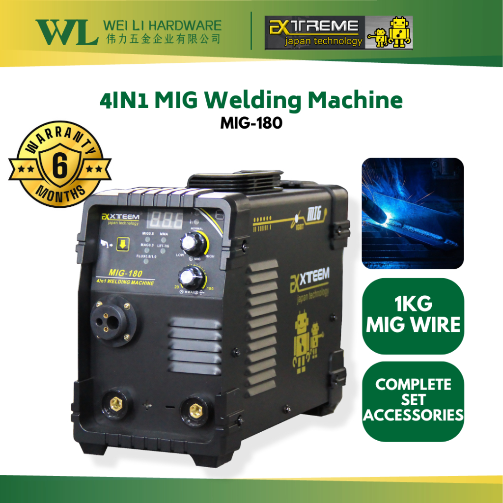 Extreme MIG180 4IN1 Gasless MIG machine / MIG MMA mini mig welding ...