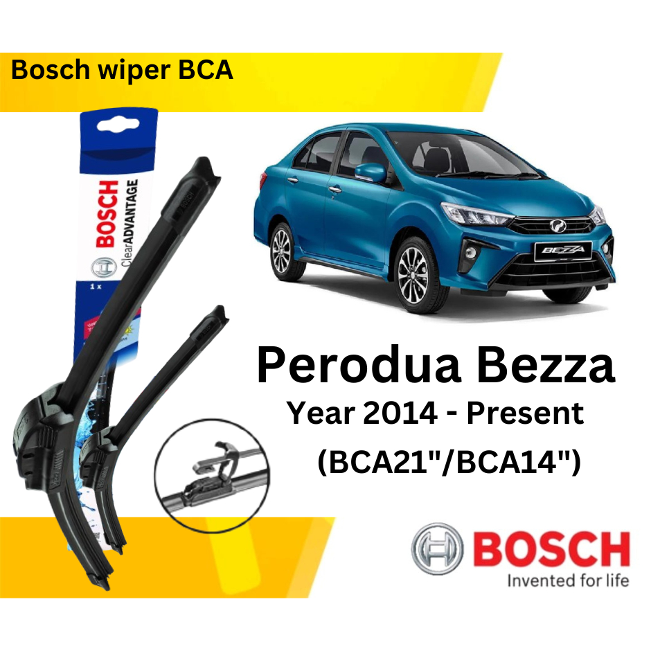 Bosch Clear Advantage U Hook Wiper Set for Perodua Bezza (BCA21"/BCA14 ...