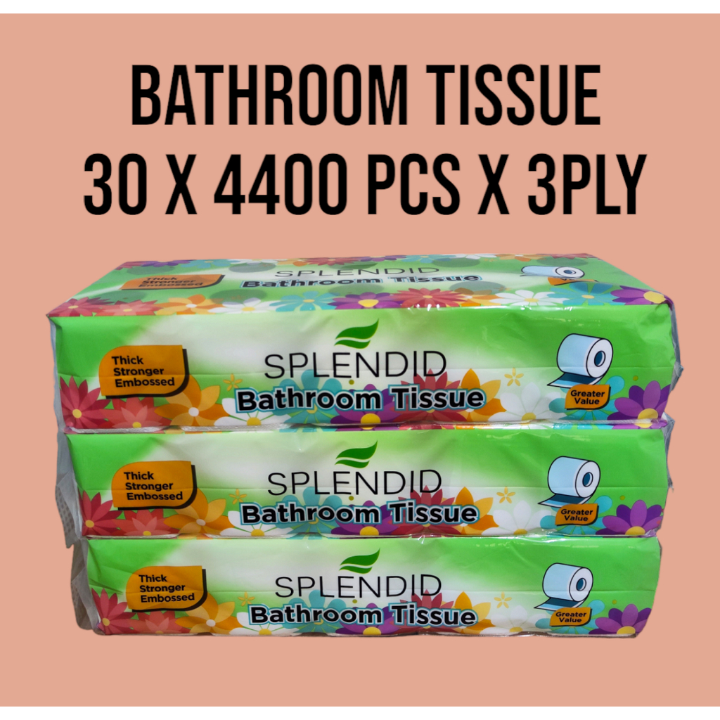 Splendid Toilet Paper Tissue Roll Bathroom Tissue 4400 Pcs 3 Ply Virgin ...