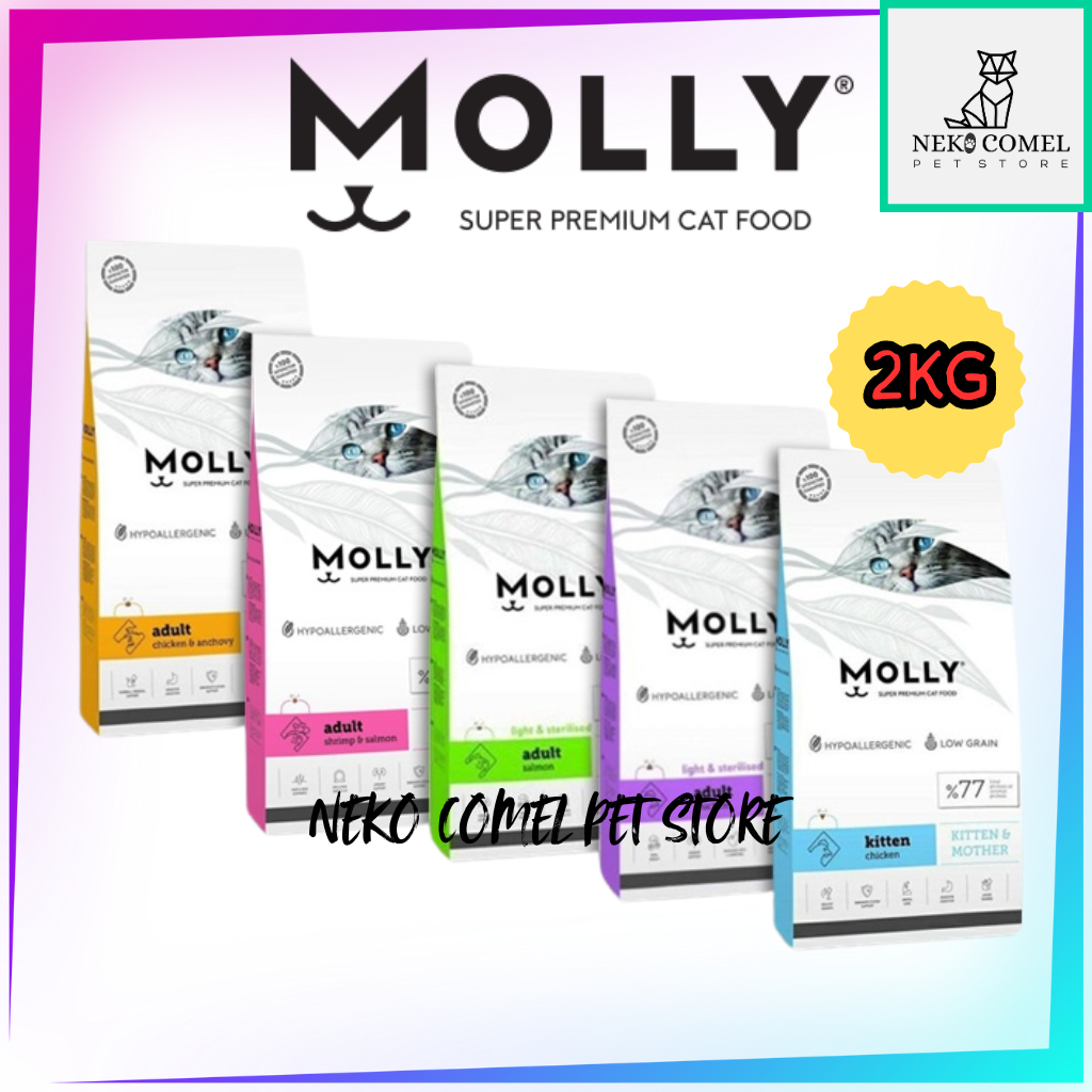 Molly Super Premium Cat Food 2kg MotherBaby / Kitten / Hairball Control ...
