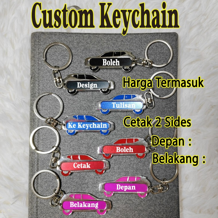 Custom keychain Kereta Suv engraved tulisan ke keychain stainless Steel ...
