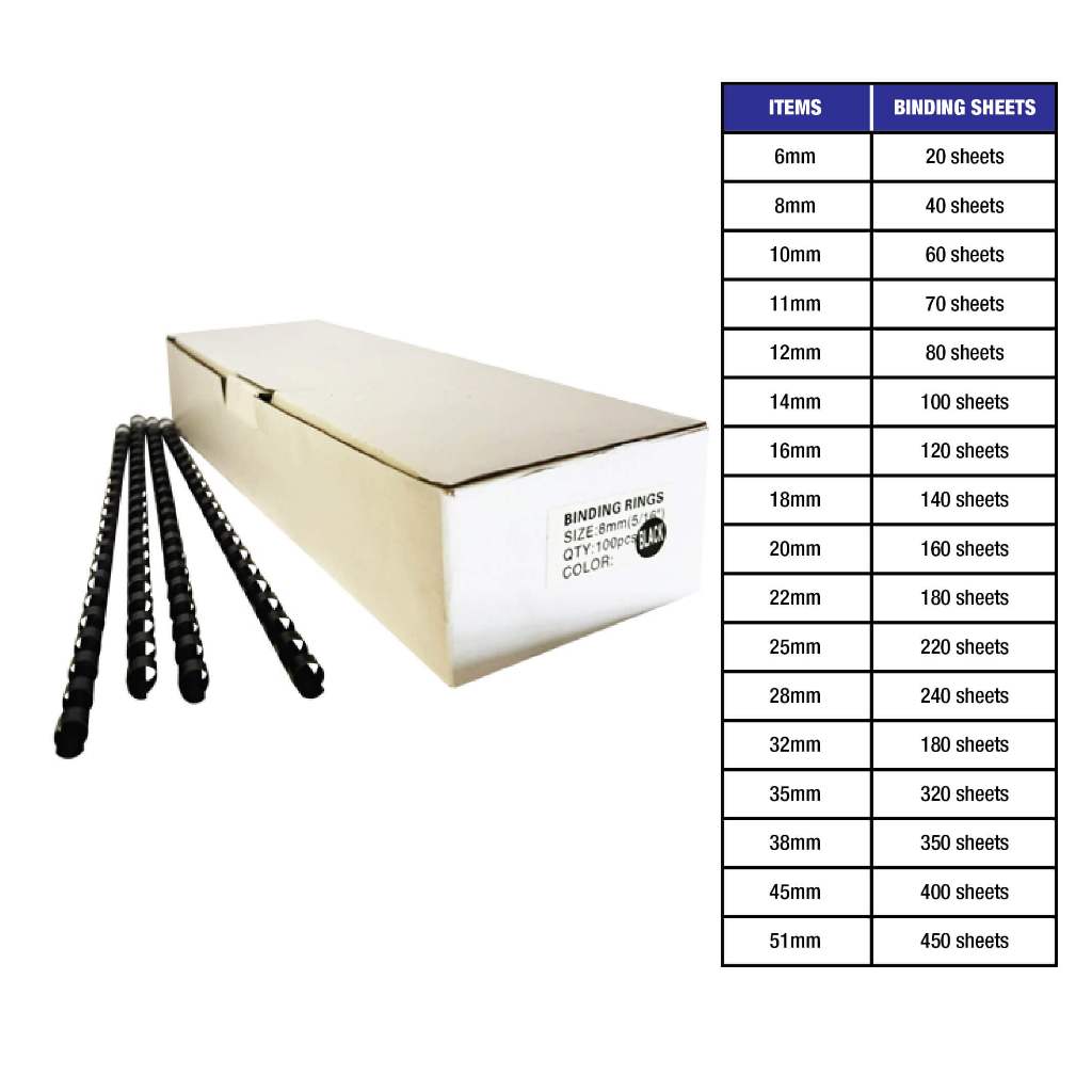 Plastic Comb Binding Rings / Comb Binding Black / 21 Rings / Size 6mm ...