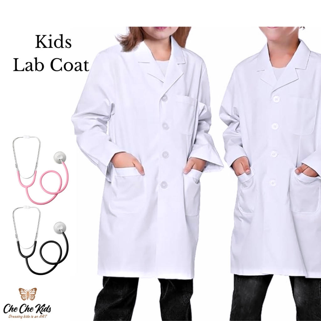 Kids Lab Coat Doctor Scientist Stethoscope Costume Role Play Children ...