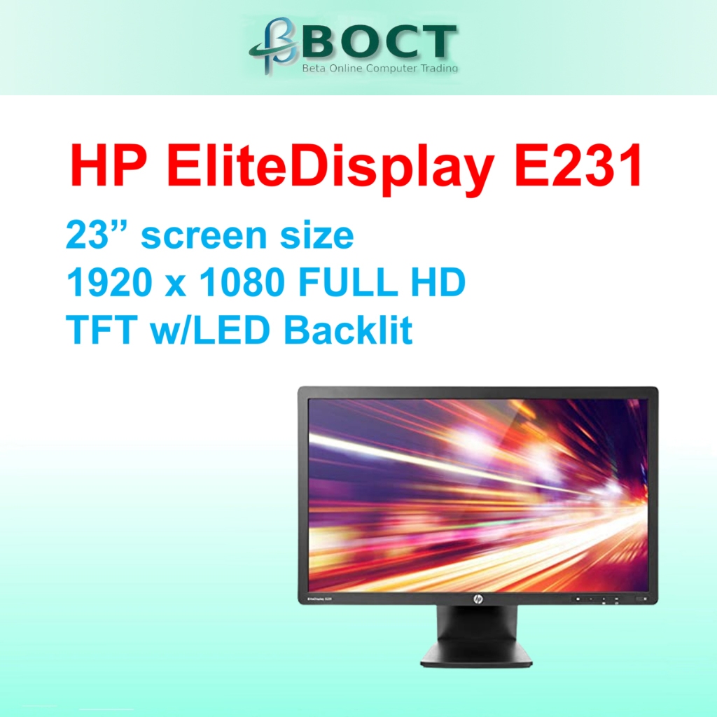 Refurbished HP EliteDisplay E231 / 23" screen size / Full HD / TFT w ...