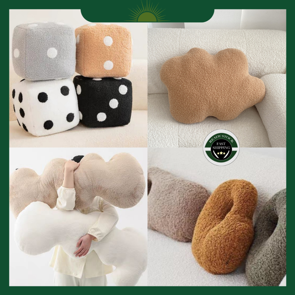 Cute Cushion Pillow Palette Cloud Bag Soft Plain Fluffy Kusyen Bantal ...