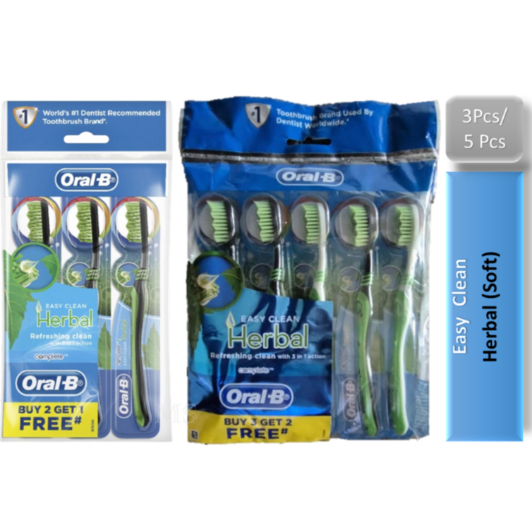 Oral-B Easy Clean Herbal Manual Toothbrush (Soft) Polybag/Blister Pack ...