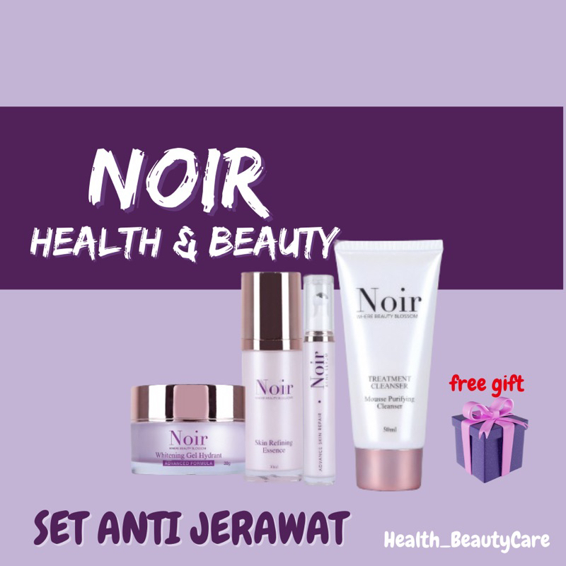 NOIR SET ANTI JERAGAT (Malachite crystal cleanser, essence, Skin ...