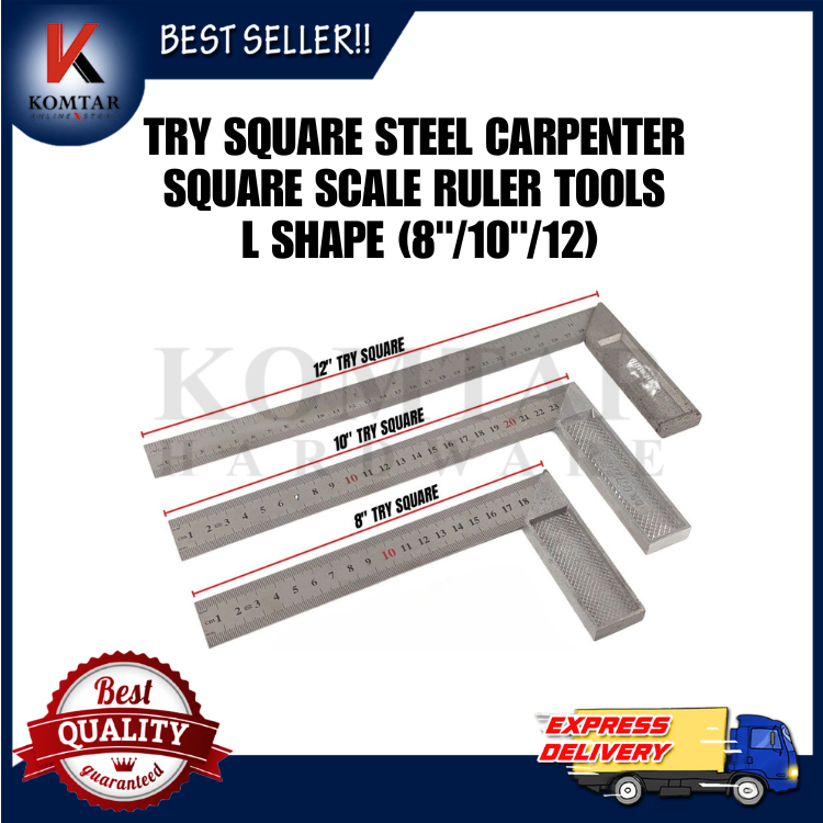 RULER L PEMBARIS SESIKU L SQUARE (8"/10"/12") | Shopee Malaysia