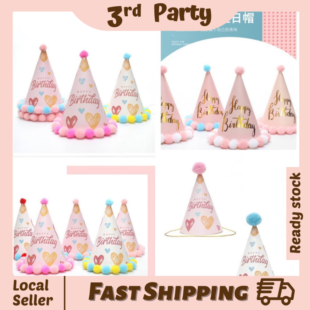 🎉Unisex Happy Birthday Party Hat Celebration Party Prop Pompom Wool ...