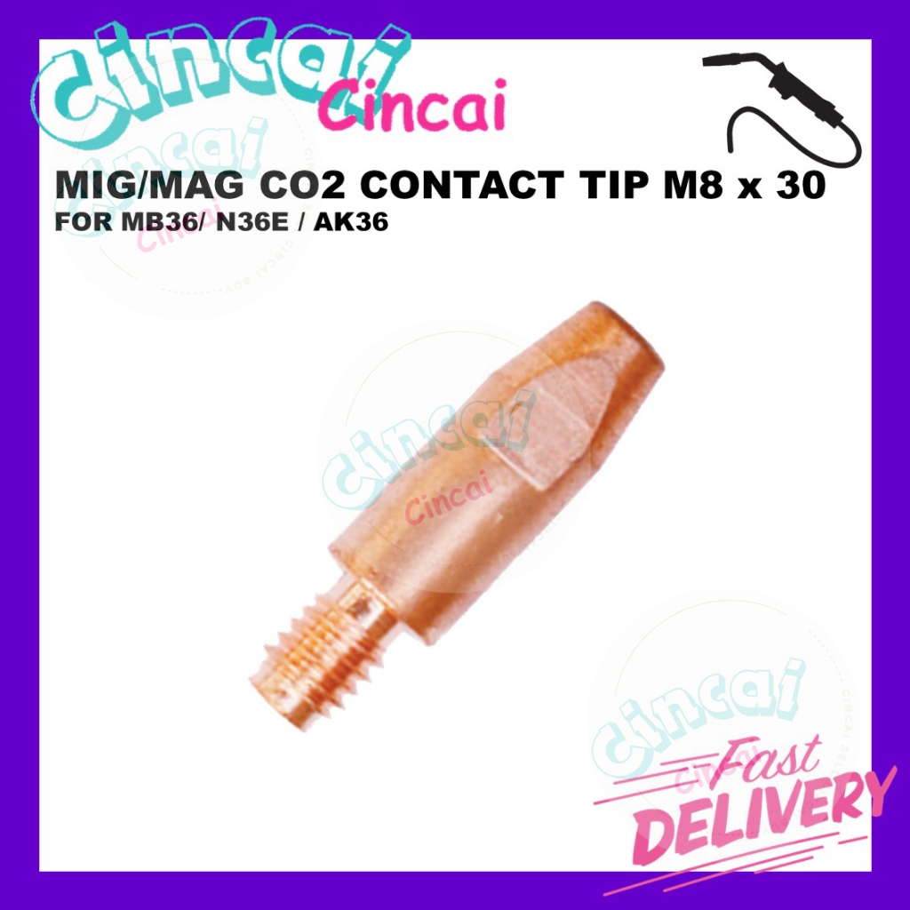MB36 / N36E / 36KD Mig Welding Torch Contact Tip (M8 x 30) | Shopee ...