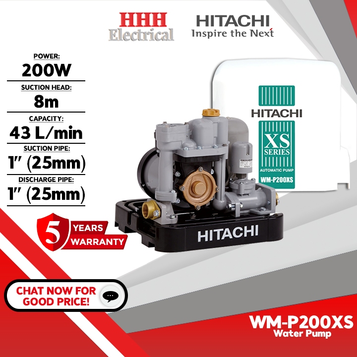 Hitachi Automatic Water Pump WM-P200XS Pam Air Automatik 200W | Shopee ...