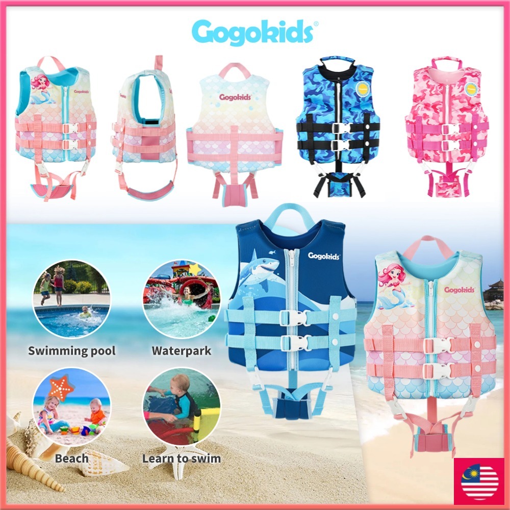 📦 Malaysian stock📦Gogokids Kid Swim Vest Mermaid Pattern Life Jacket ...
