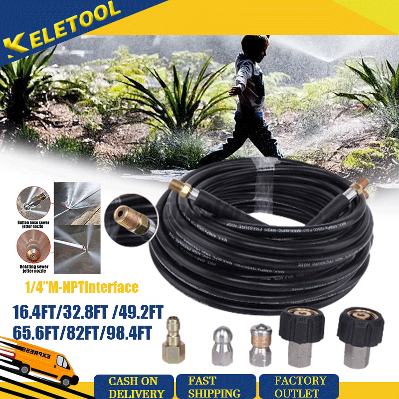 20MSewer Jetter Kit / Drain Cleaning Hose /Sewer Jetting Nozzle Sewer ...