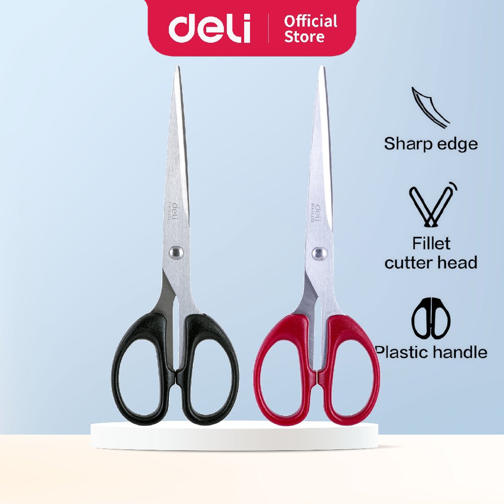 Deli Scissors Big School Scissors Sharp Polished Blade (18cm/21cm ...